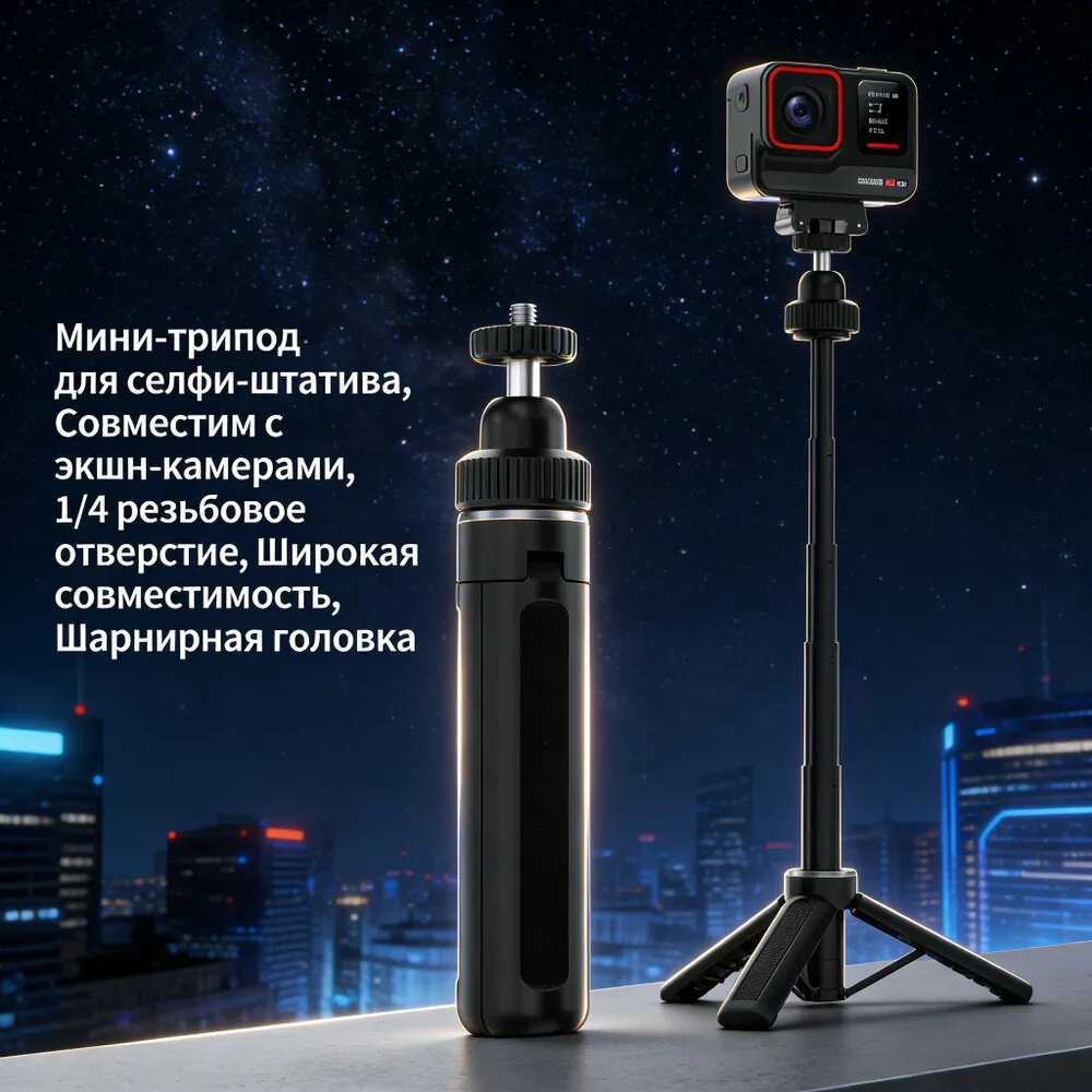 Удлинитель для штатива DJI Osmo Pocket 3 для селфи, миниатюрная портативная настольная подставка, совместимая с экшн-камерами