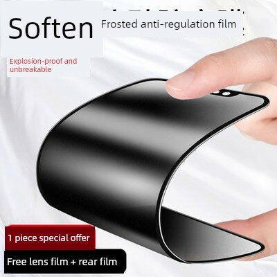 IPhone 14 Pro Max Ceramic Softened Tempered Glass Screen Protector 1 Piece Matte Anti-Spy 25° with Back and Lens Film