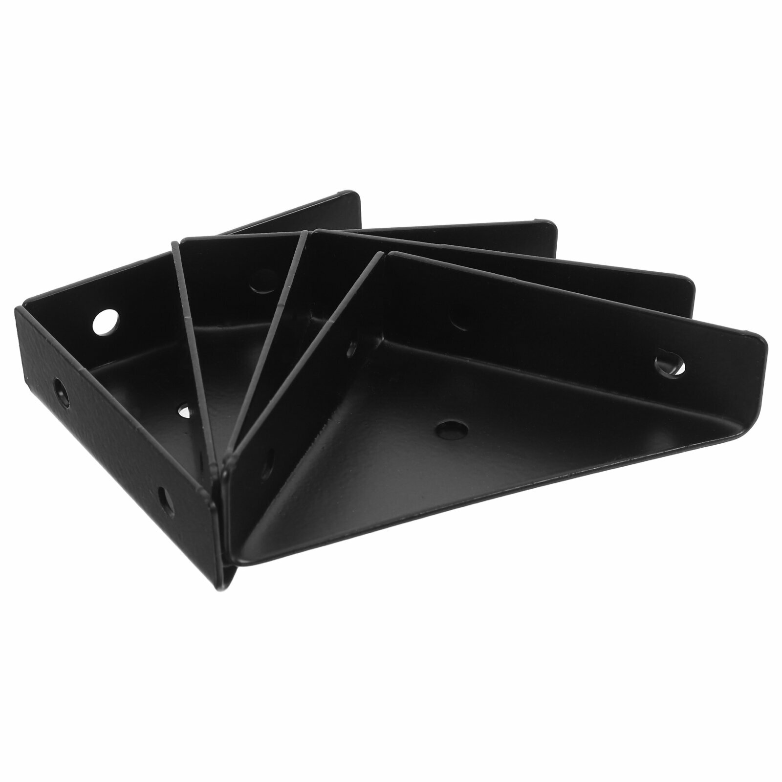 Угловой кронштейн, утолщенный многофункциональный крепежный кронштейн из нержавеющей стали, аксессуары для усиления шкафа, угловой настенный шкаф (треугольный кронштейн/большой размер - черный - с винтами из нержавеющей стали) 4 шт.