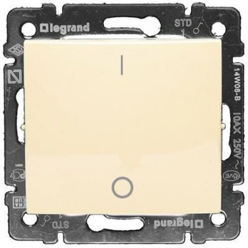 774302 Выключатель одноклавишный двухполюсной, слон. кость