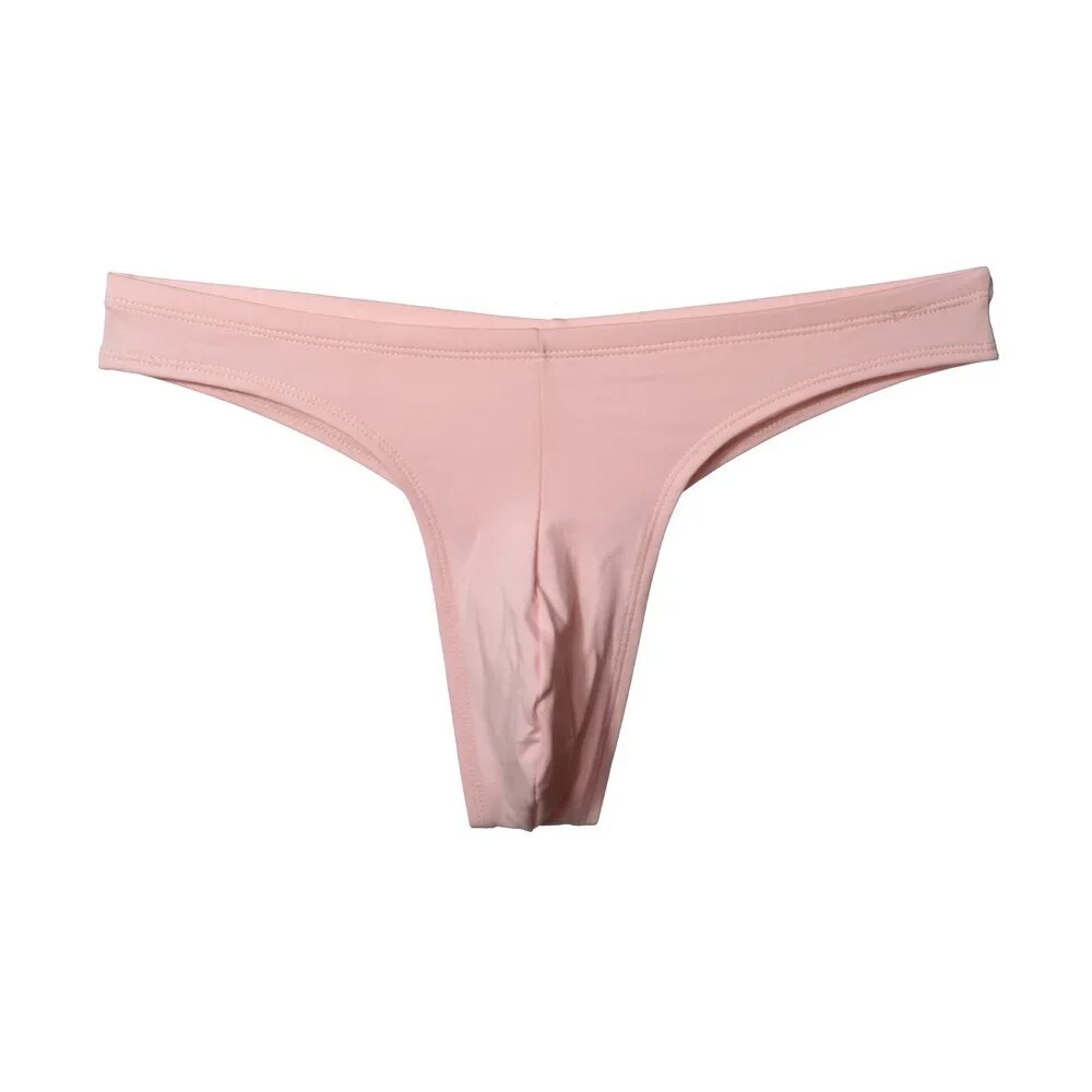 Мужские стринги розовые нейлоновые Ice Silk, M