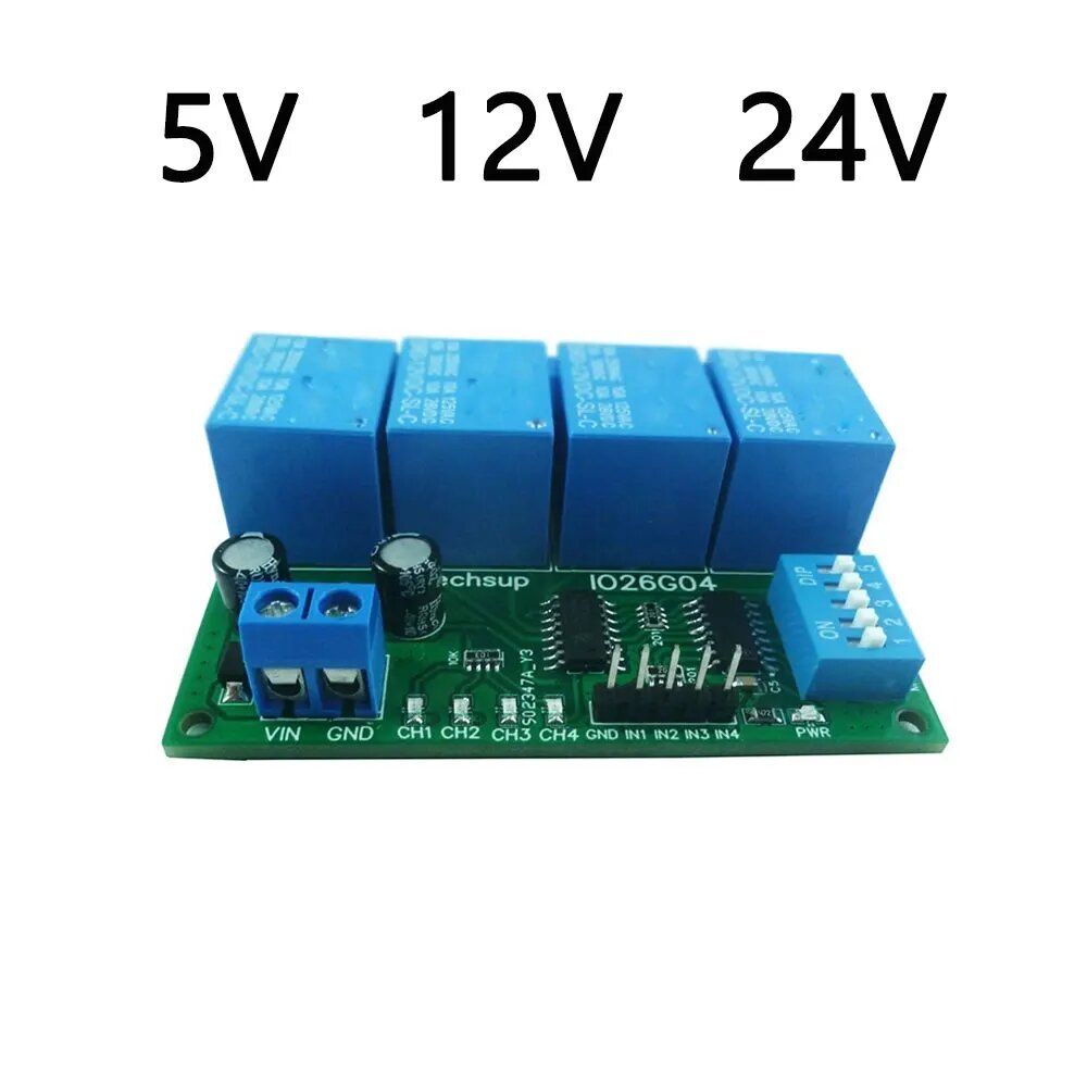 12V 4-канальный релейный модуль с задержкой diymore