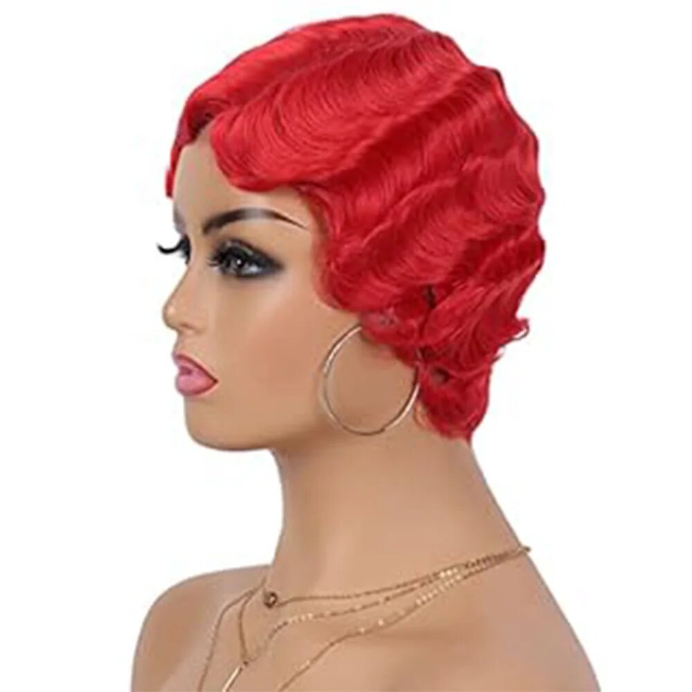 Красный винтажный парик пикси Nuna Wigs, Цвет: WIG-DH