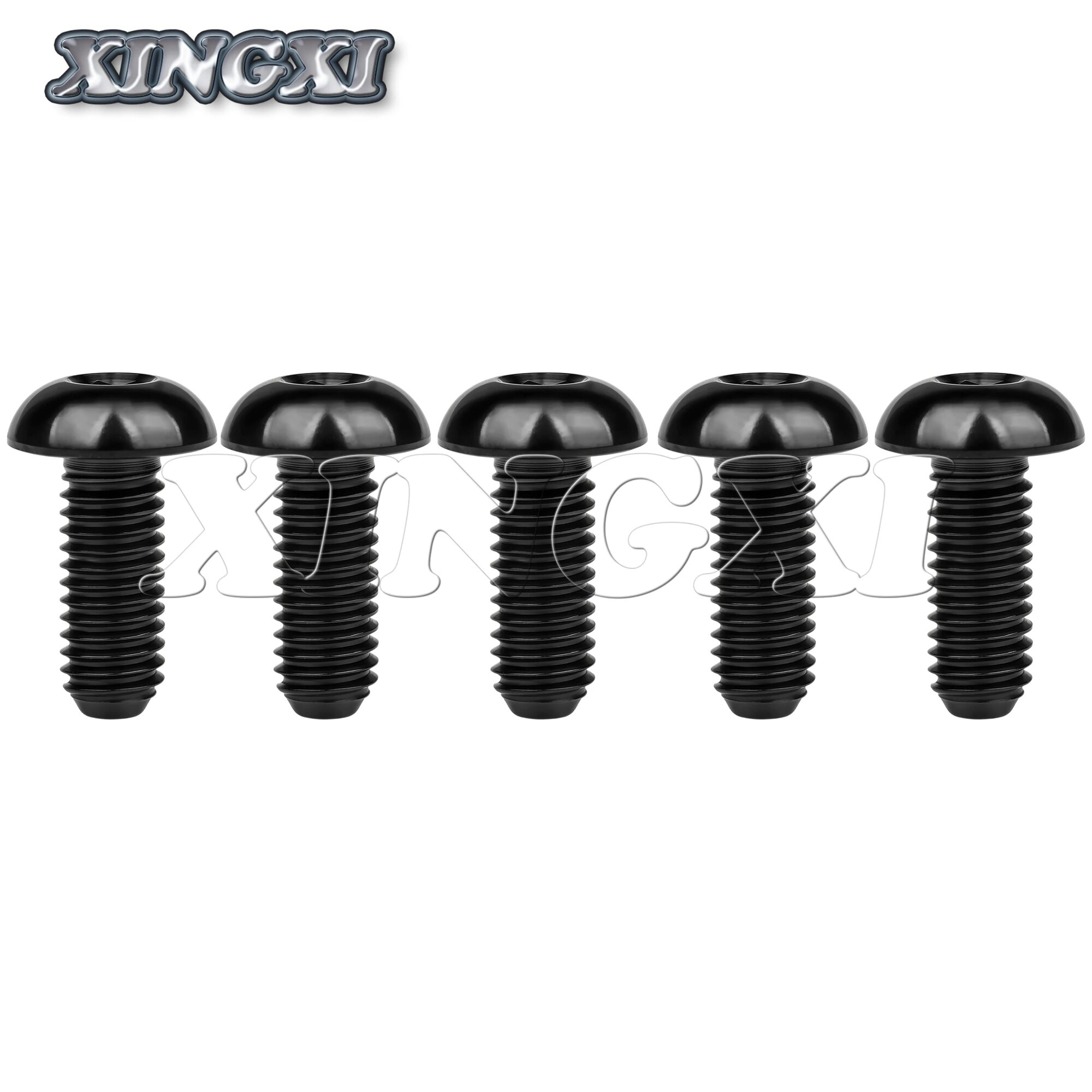 Титановые болты Xingxi, 5 шт, M3x8/10/12/15 мм, с полукруглой головкой, шестигранные винты, крепежные элементы