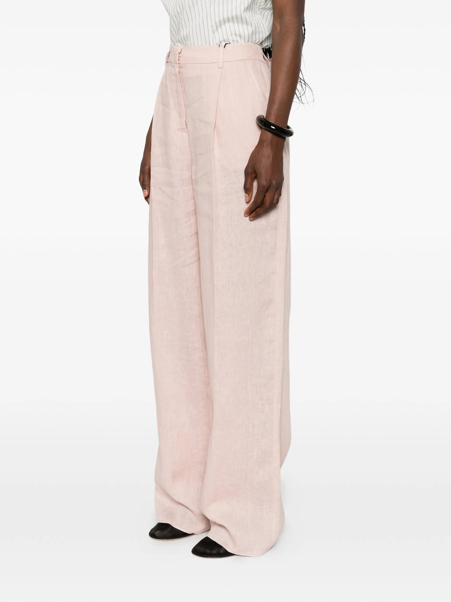 Брюки Marella Pleated linen trousers, размер 42, pink — фото 1