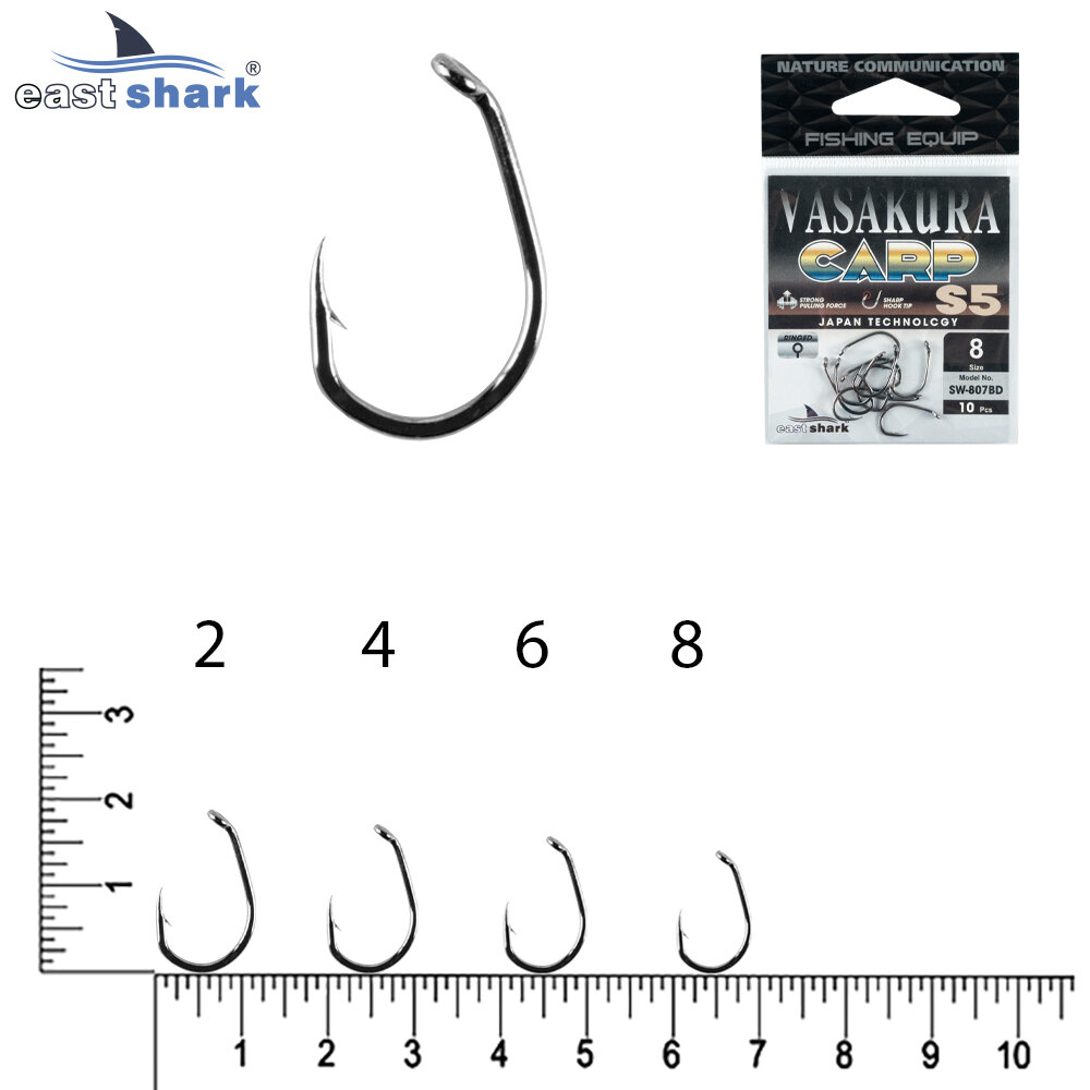 Крючки NEW EastShark Vasakura S5 № 8 BL