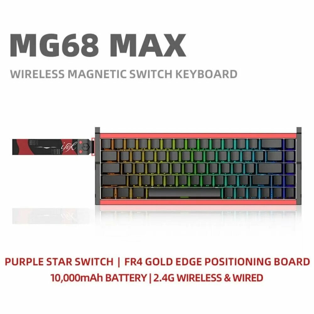 IROK MG68 PRO/MAX Игровая Клавиатура С Магнитным Переключателем 8K С Быстрым Срабатыванием 0,01 Мм И Функцией Горячей Замены SOCD