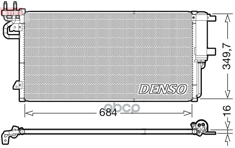 Радиатор кондиционера Ford Kuga (13-)/Focus (11-) 1.5T/2.0T/2.0D Denso арт. DCN10045