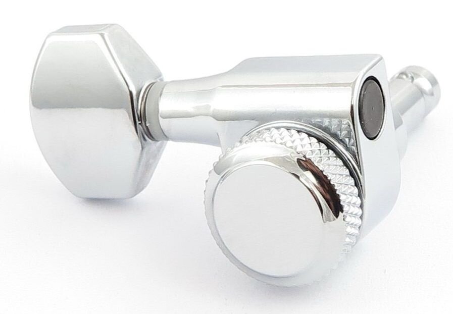 Колок одиночный, локовый, HC Tuner LC221-D07 21:1, CHROME, хром, правый