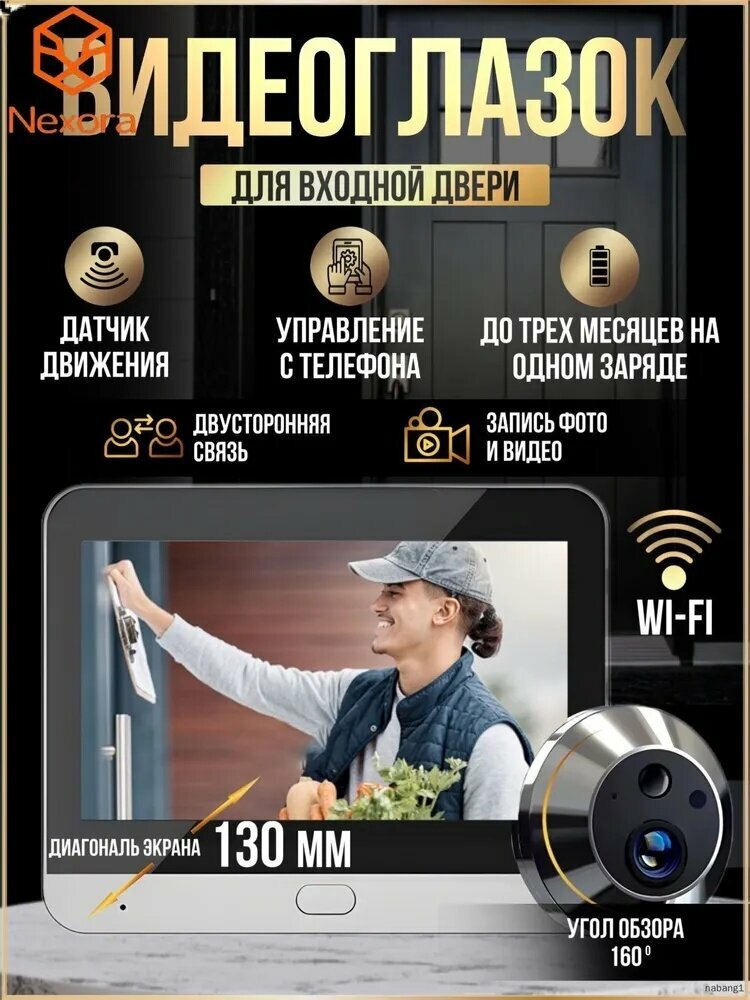 Видеоглазок для входной двери с WI-FI, умный дверной глазок Tuya с двусторонней связью