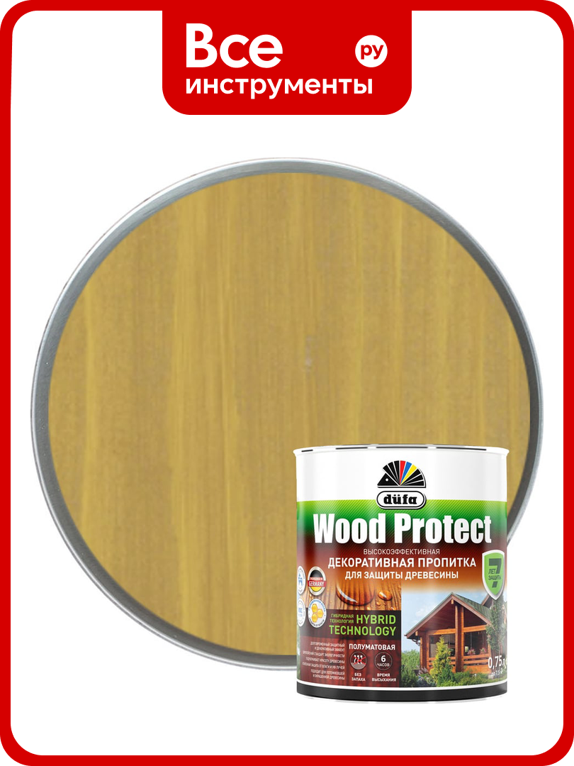 Пропитка для защиты древесины Dufa Wood Protect дуб 750 мл Н0000004921