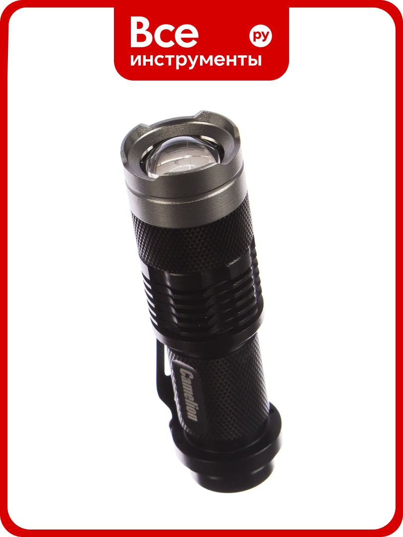 Фонарь Camelion LED5135 черный, LED XPE, ZOOM, 3 режима, 1XLR6 в комплекте, алюминий, блистер 12915