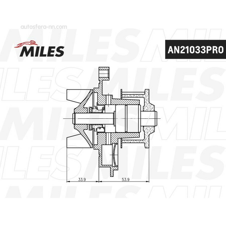 MILES AN21033PRO Насос водяной FIAT 1.2/1.4 99> PRO