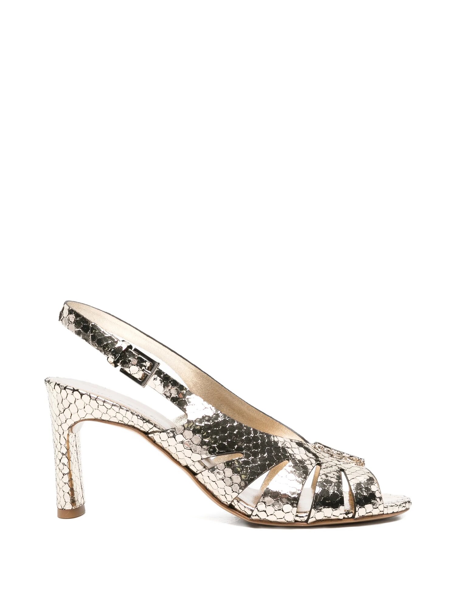 Босоножки Snakeskin-effect slingback sandals