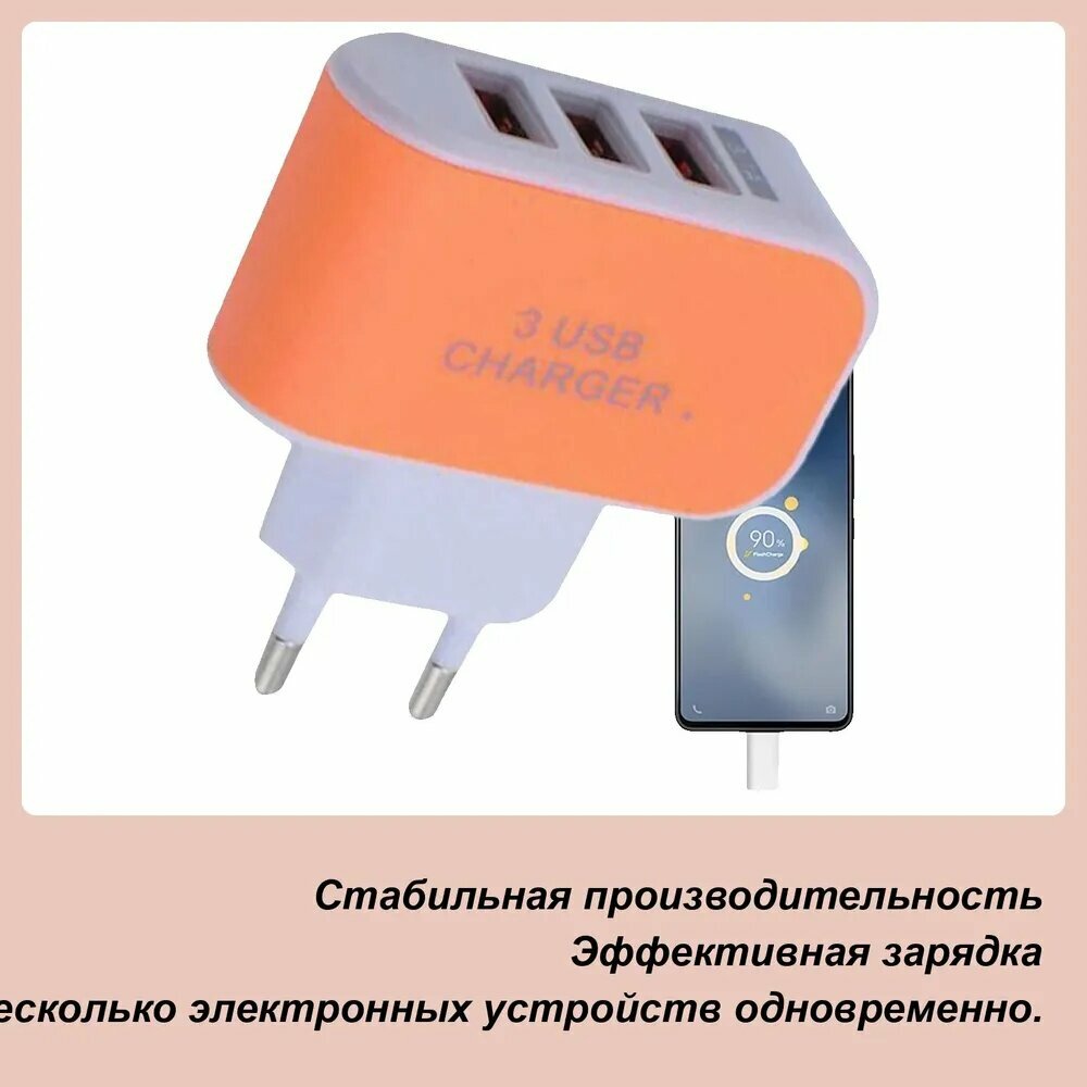 USB зарядное устройство 5V 1A, блок быстрой зарядки с индикатором