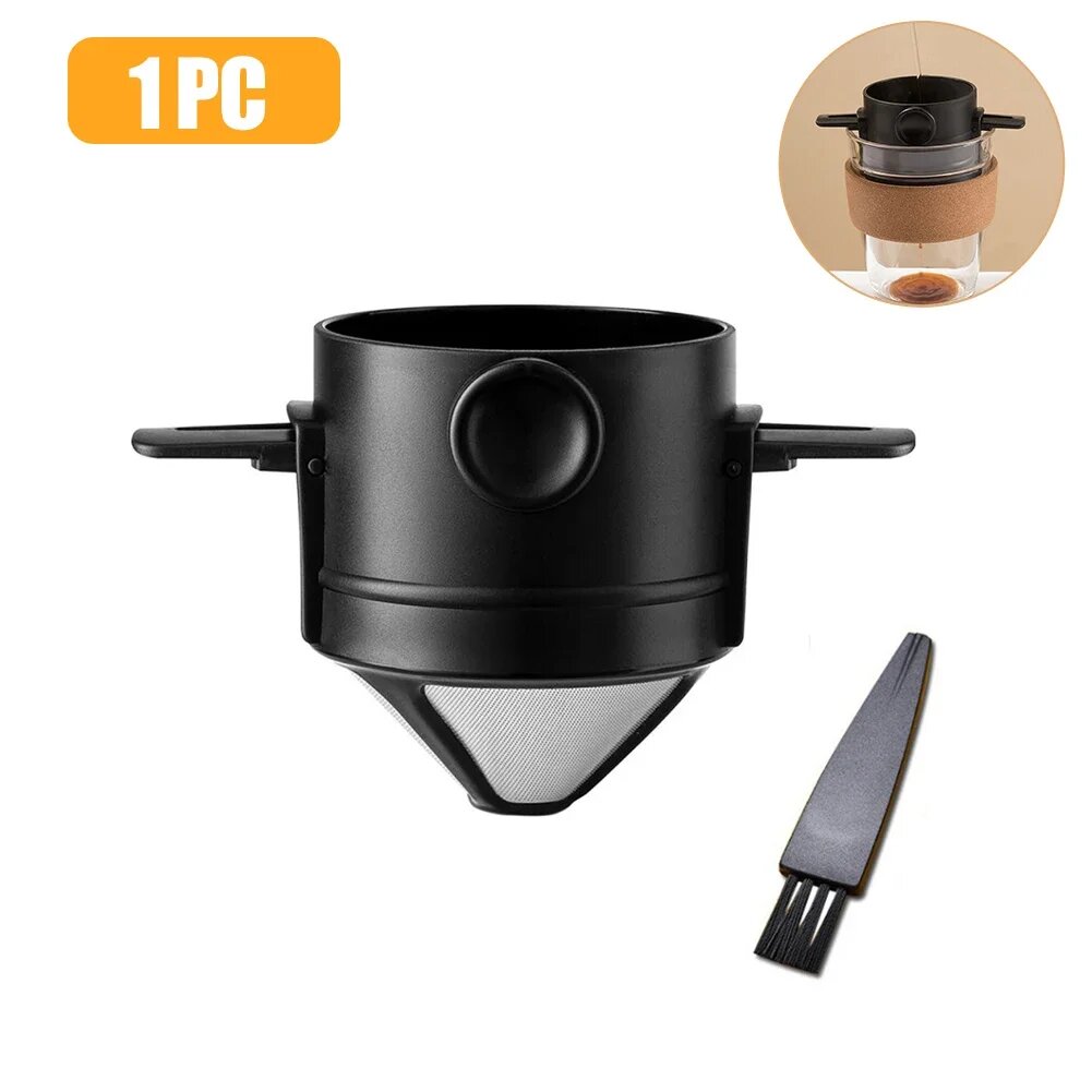 Складной многоразовый фильтр для кофе Черный, 1pc black