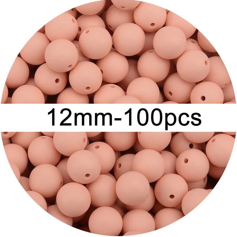 Силиконовые бусины 12 мм, 100 шт, розовый