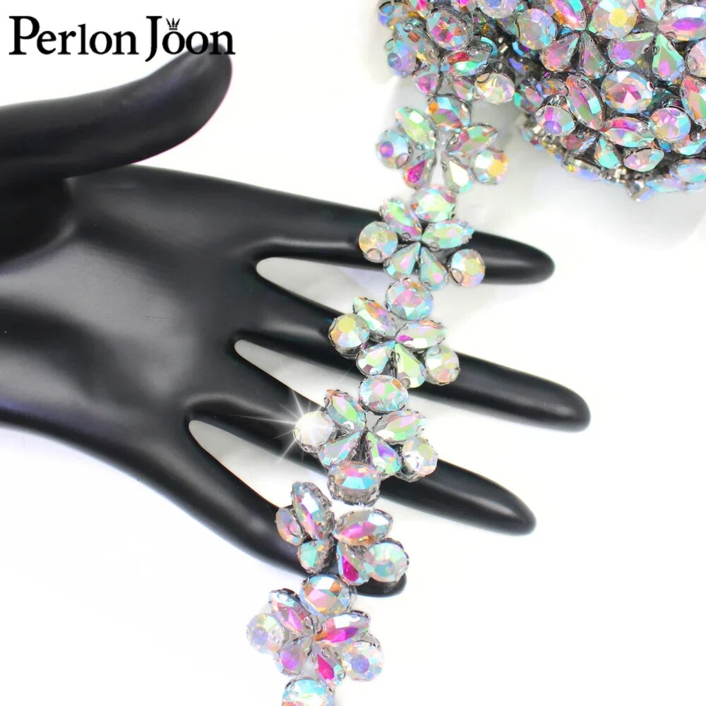 Стеклянная лента с кристаллами Perlon joon TR172