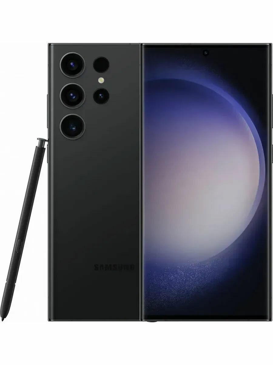 Оригинал Samsung Смартфон Galaxy S23 Ultra 12/256 ГБ черный, 6.8" Dynamic AMOLED 2X, NFC, S Pen Русский