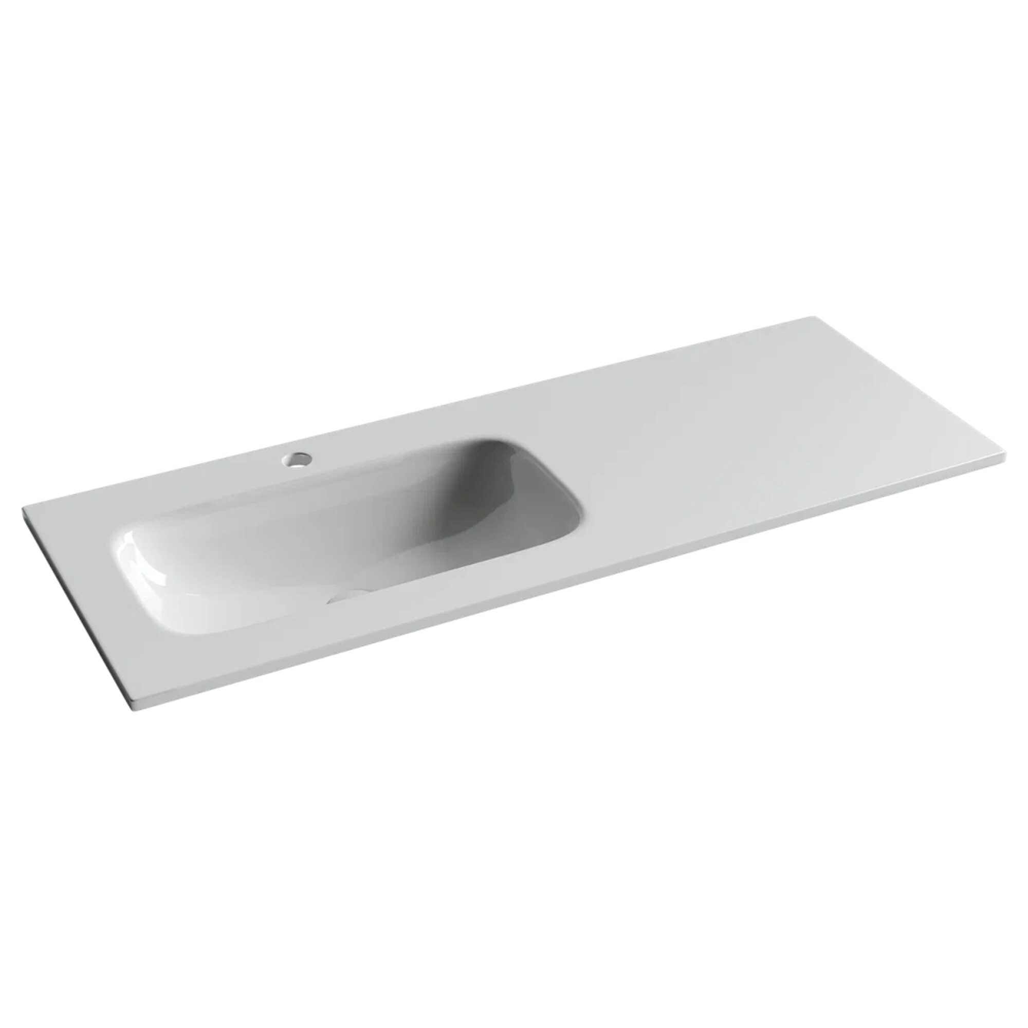 Раковина накладная Ceramicanova Grace CN7020, 1210x457x137, с чашей слева и отверстием под смеситель, белая