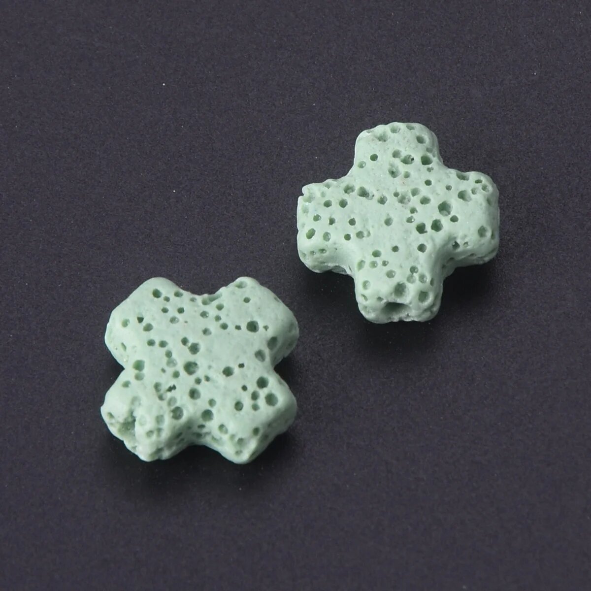Бусины из лавового камня Orbelle крестообразные 14 мм 10 шт Зеленый, Light Green