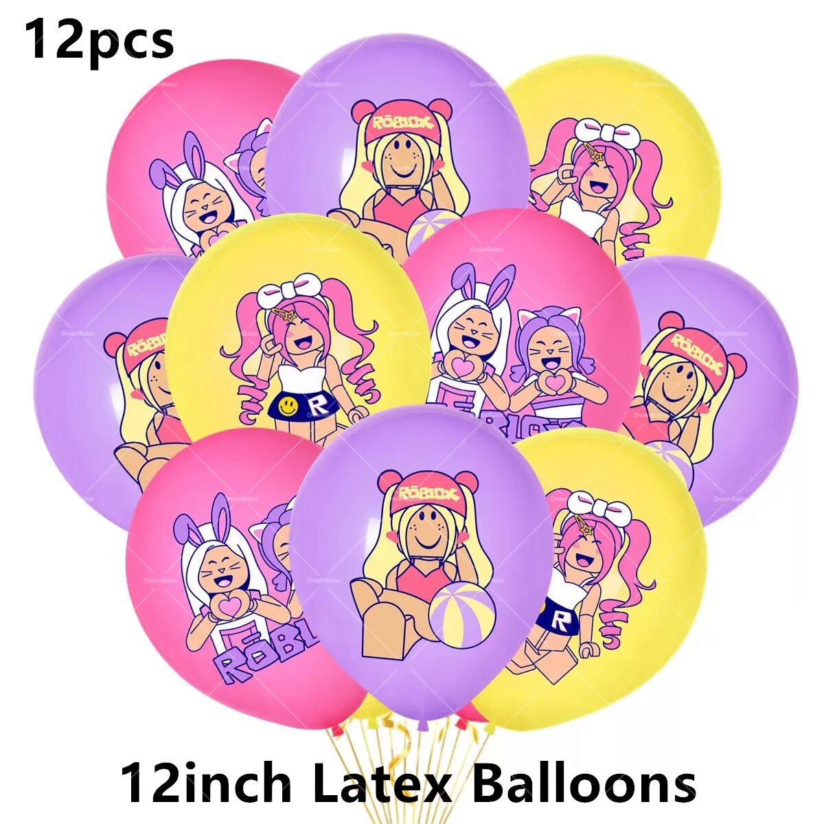 Набор для вечеринки Roblox: розовый шары и украшения 12pcs Latex Balloons