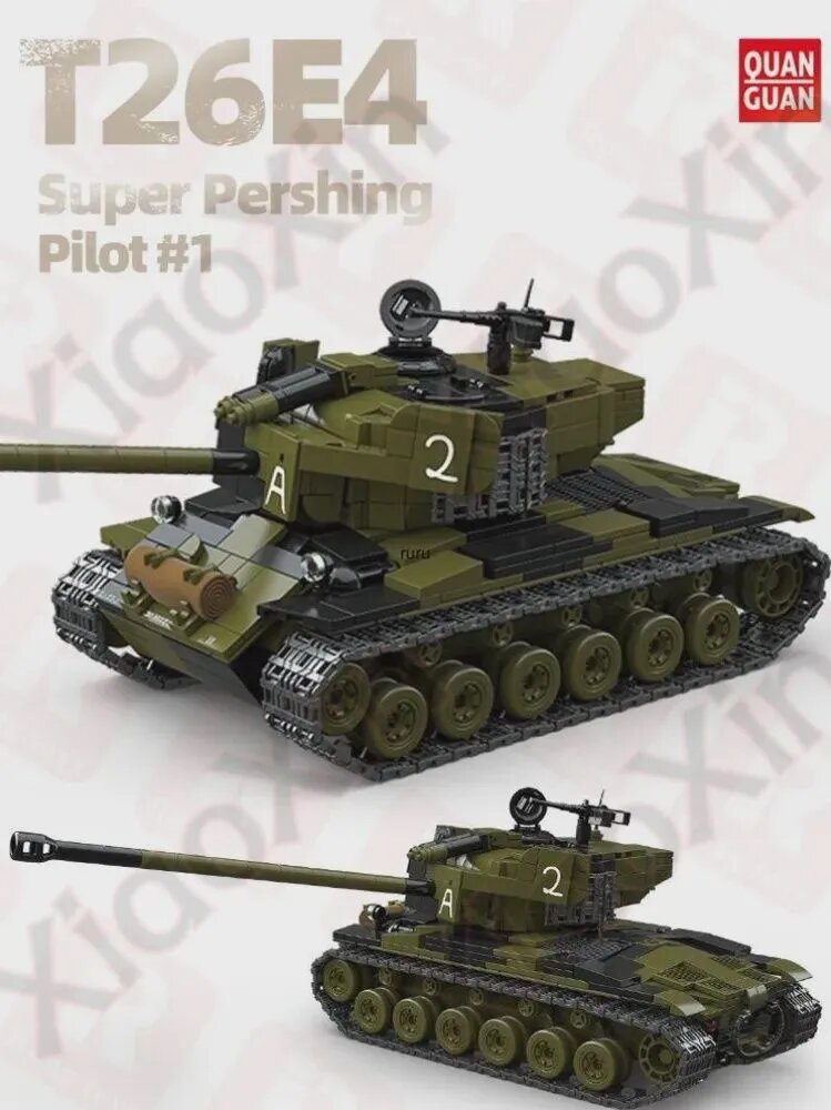 Конструктор T26E4 Super Pershing Tank 1322 детали масштаб 1:28