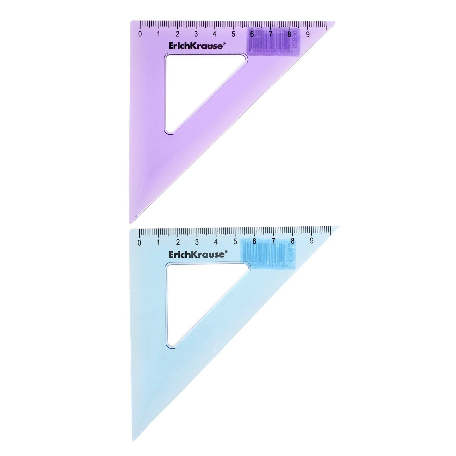 Треугольник пластиковый 9 см ErichKrause Standard, 45°, микс