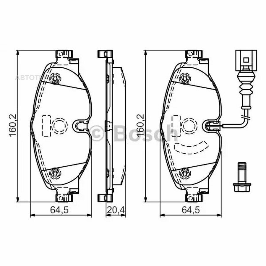 Дисковые колодки передние BOSCH 0986494660
