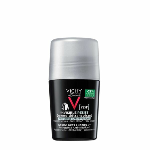 Дезодорант-антиперспирант 72 часа Invisible Homme Vichy/Виши ролик 50мл