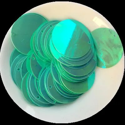 Блестки isequins круглые 25 мм 60 шт. Изумрудный, AB Dark Green