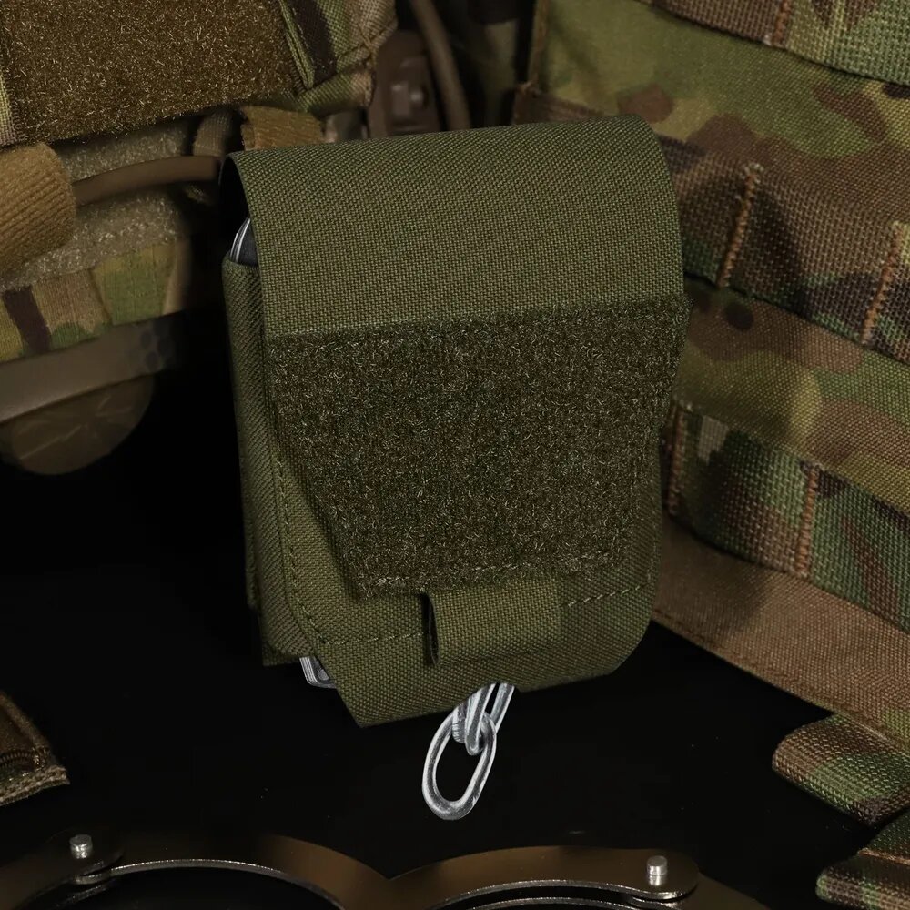 KRYDEX Сумка тактическая для наручников, чехол система MOLLE/Belt, оливковый — фото 1