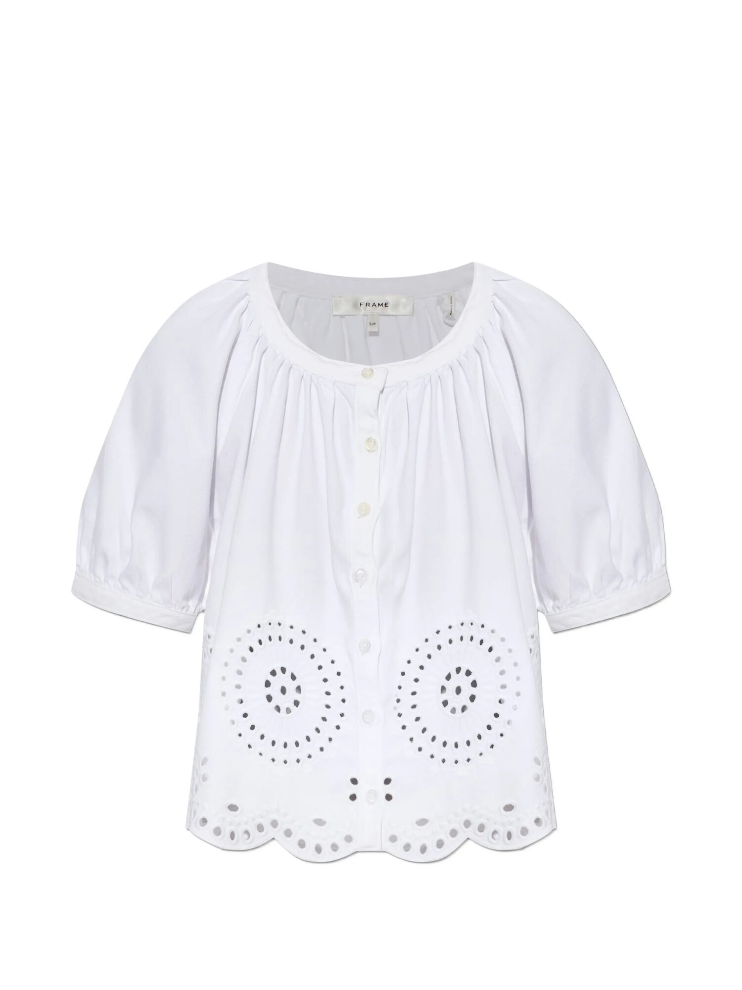 Топ Eyelet Billow broderie-anglaise scalloped-hem top