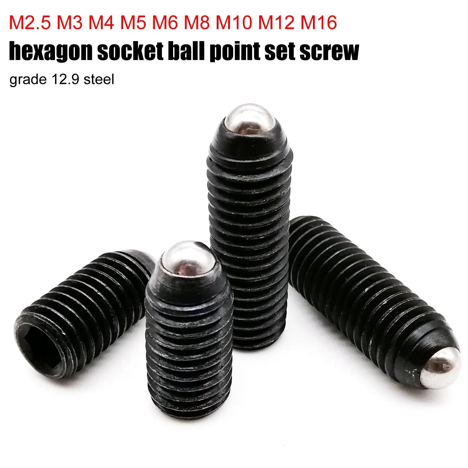 Винты стальные HZYUEGOU M4 6mm 20pcs черные
