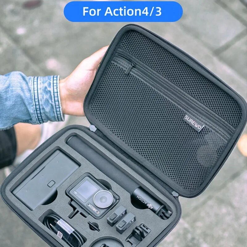 Сумка для фото-видеотехники, пластик, черная, размер 240*170*65 мм, для DJI Osmo Action 3