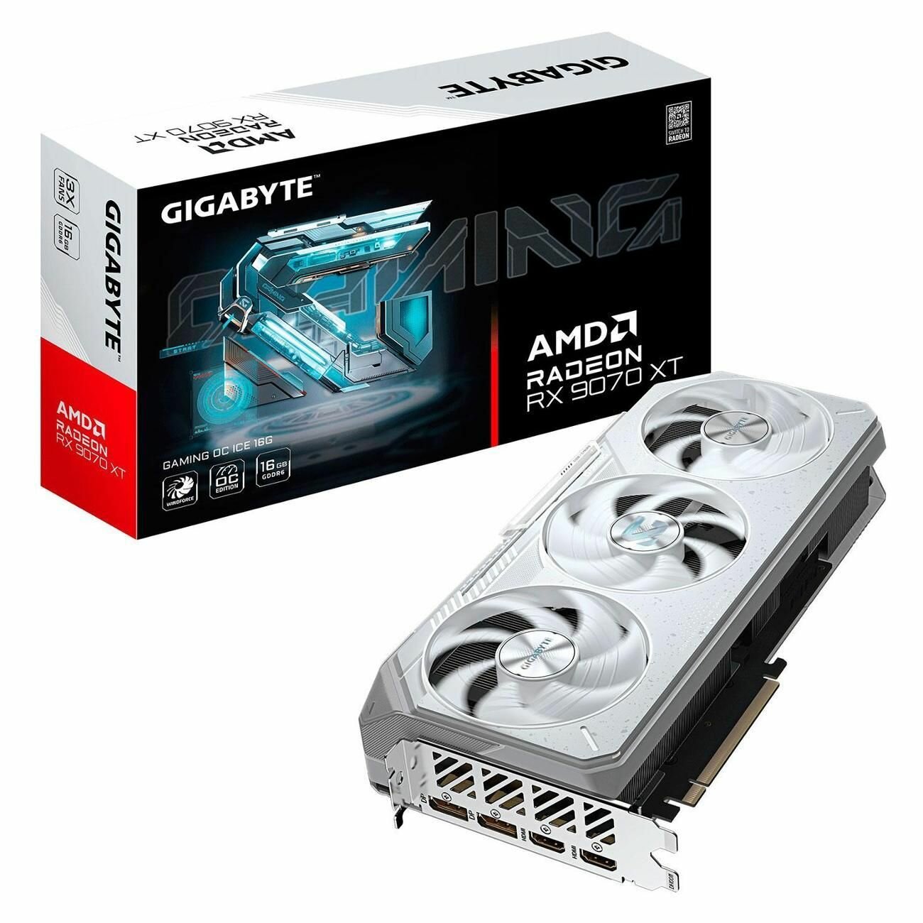 Видеокарта GIGABYTE Radeon RX 9070 XT GAMING OC ICE 16GB (GV-R907XGAMINGOCICE-16GD)