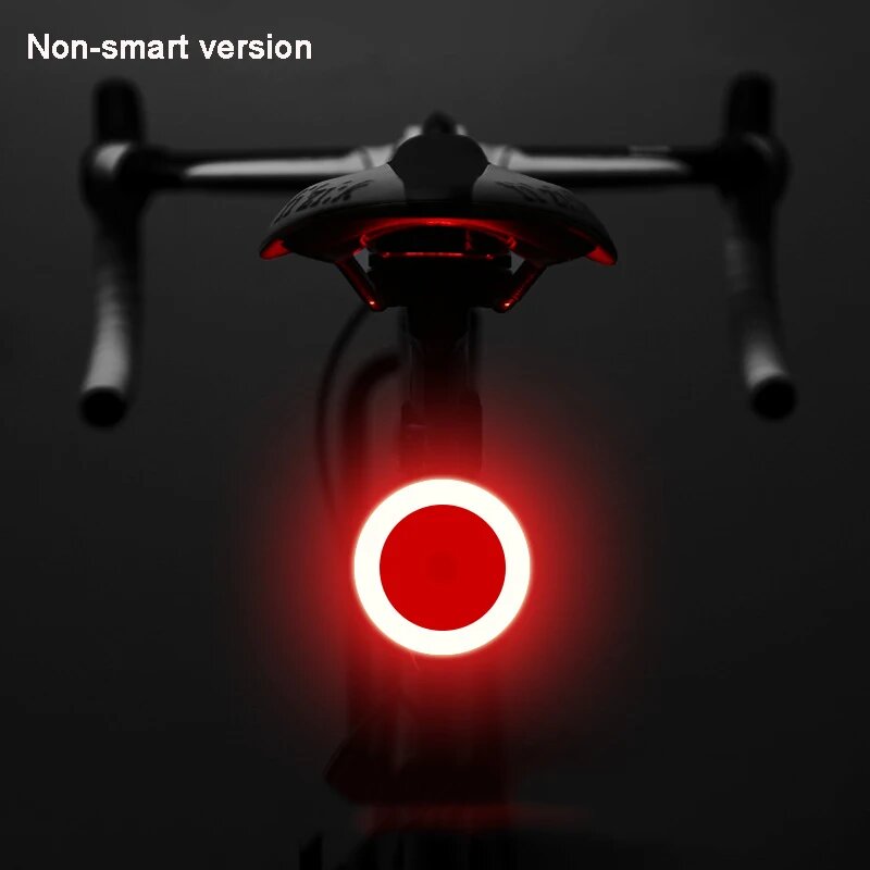 Smart Brake Sensing Bike Taillight Heart Shape Красный, Round