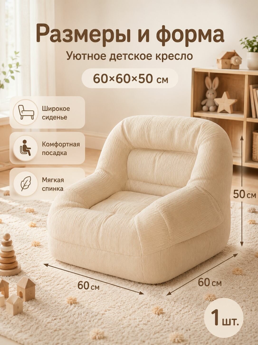 Детский стул,51х59.3см — фото 1