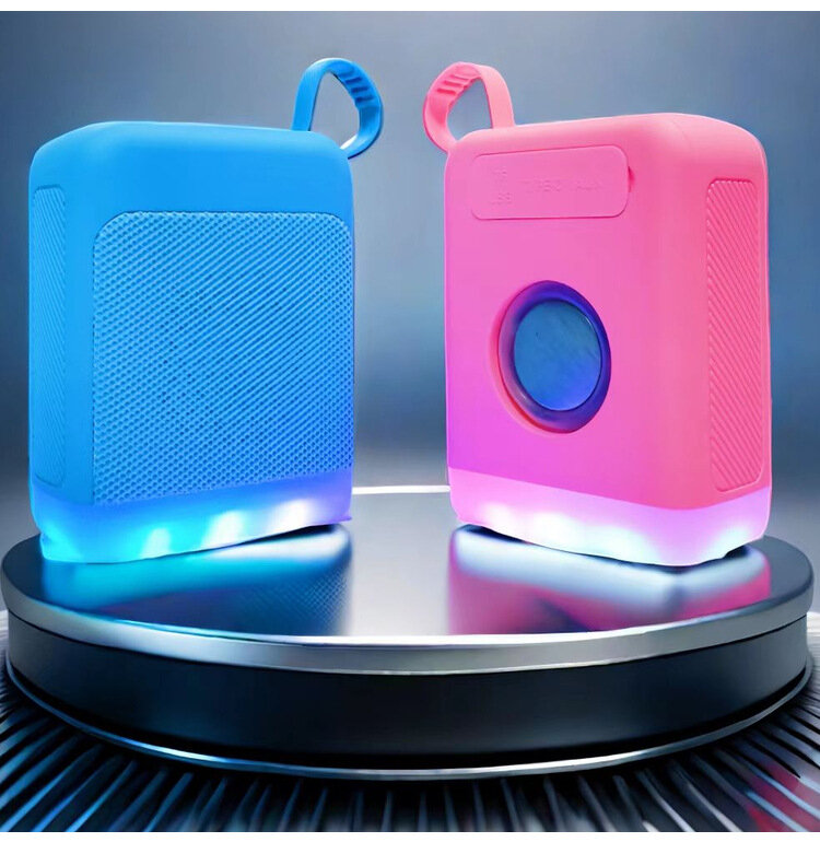Беспроводной мини-динамик Bluetooth портативная система звука с Hi-Fi звуком в розовом цвете