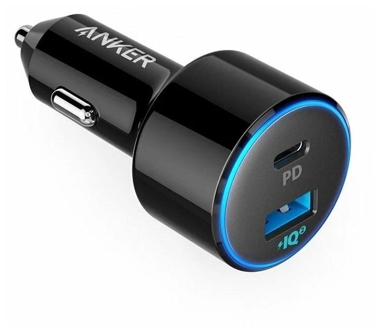 Автомобильное зарядное устройство Anker A2732PF1 35W, 1USB/1USB-C, черное