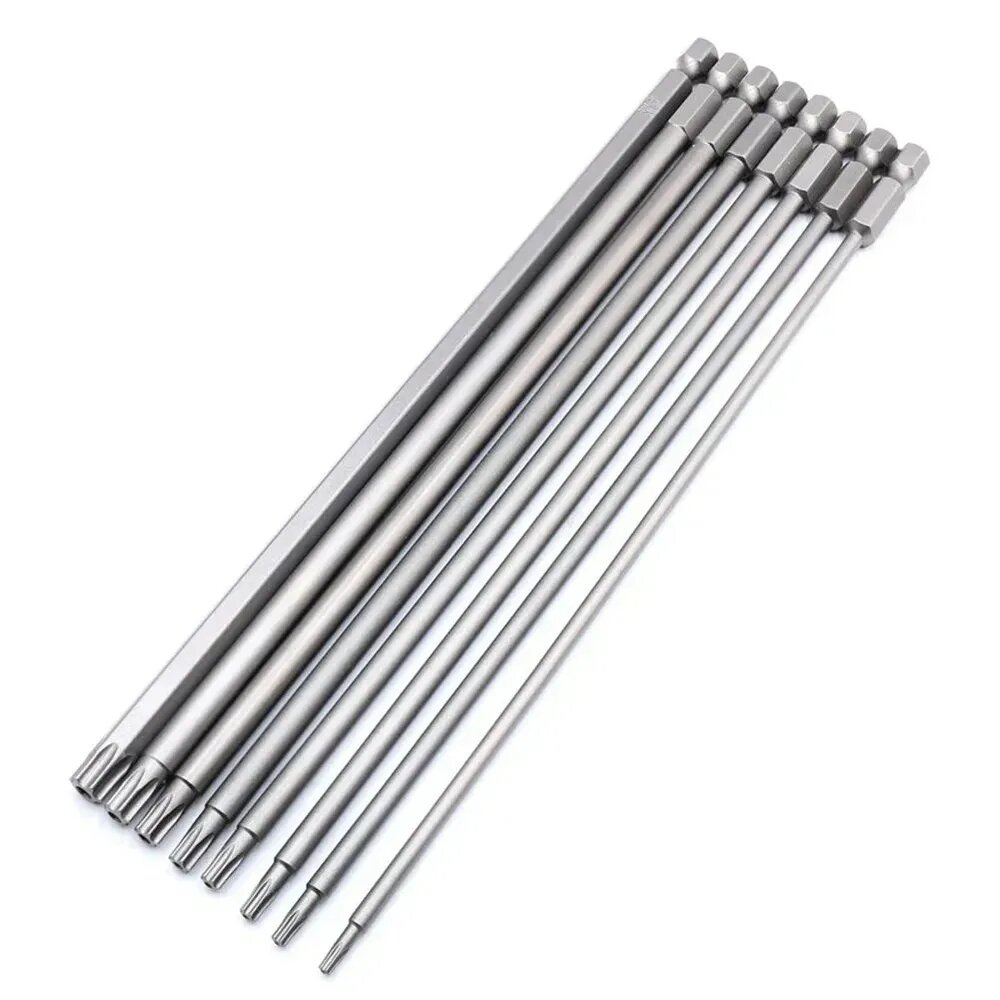 Магнитные биты Torx для отверток (100 мм), размеры T8-T40 - насадки для электрических отверток (T8/T9/T10/T15/T20/T25/T30/T40)