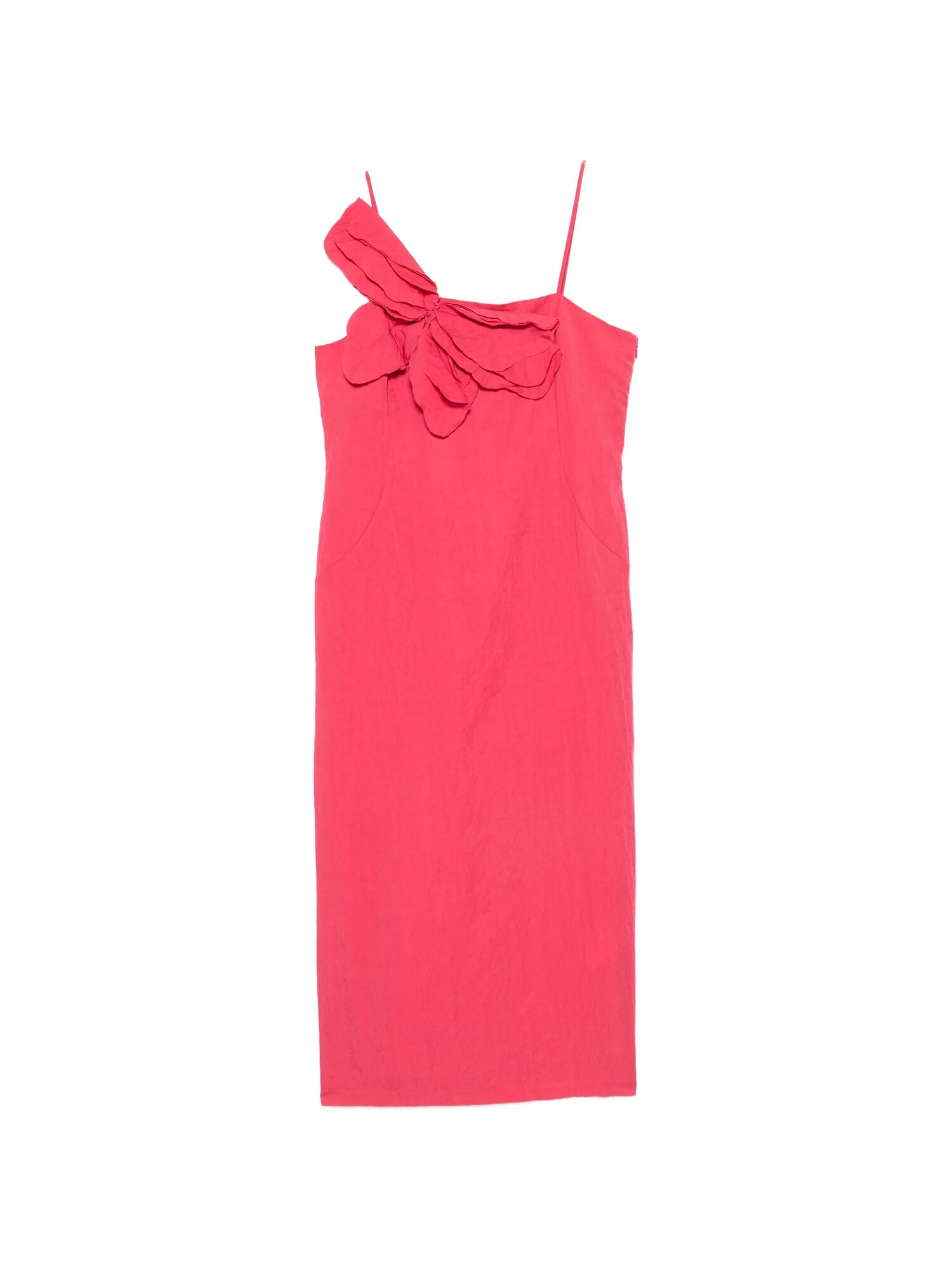 Платье Ruffled-appliqué spaghetti-strap midi dress