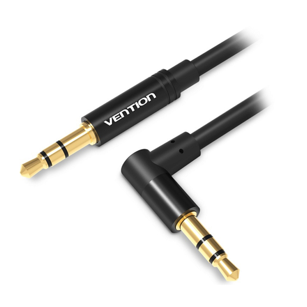 Vention Jack 3.5mm M/Jack 3.5mm M angled 90 0.5m black аудиокабель jack - jack