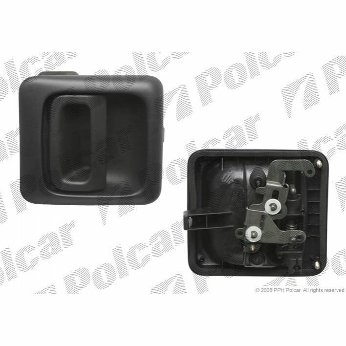 Ручка сдвижной двери наружная для Fiat Ducato 244 2002-2006 без отверстия на вкладыш замка двери, монтаж с прокладкой (в комплекте нет), Фиат Дукато 244 ручка сдвижной двери наружная Polcar 5703Z-42A