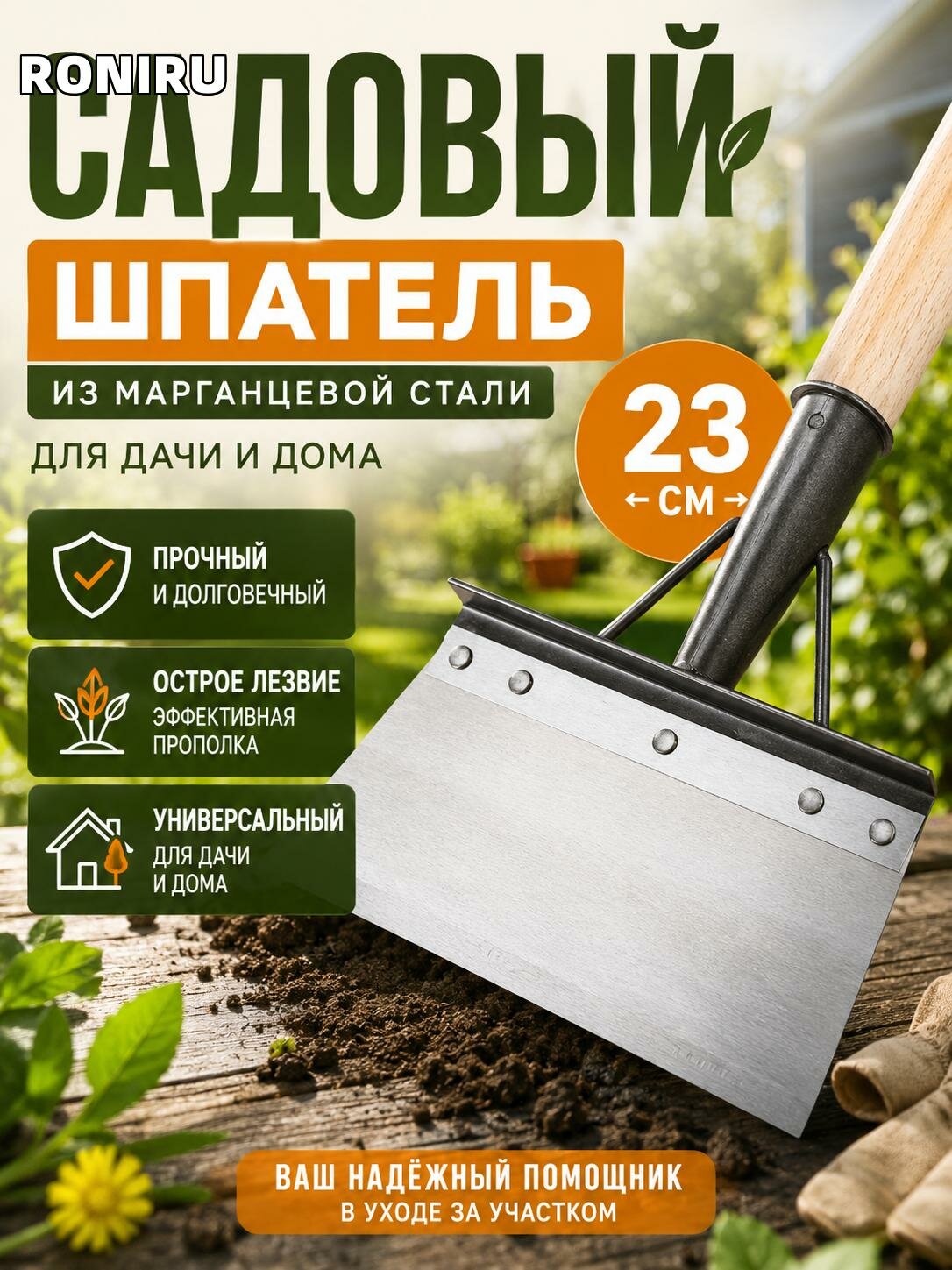Садовый шпатель из марганцевой стали — многофункциональный инструмент для прополки, очистки и ухода на даче и дома