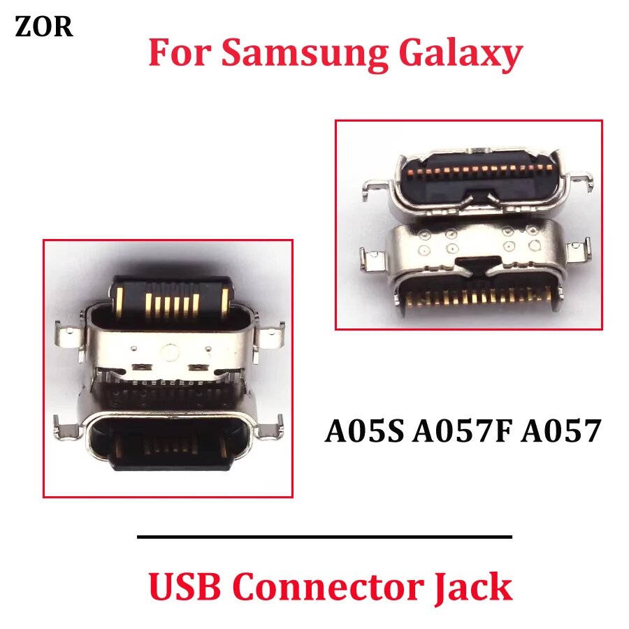 10 шт. USB-разъемы для зарядки, док-станции, зарядных устройств для Samsung Galaxy A05S A057F A057, соединительные гнезда