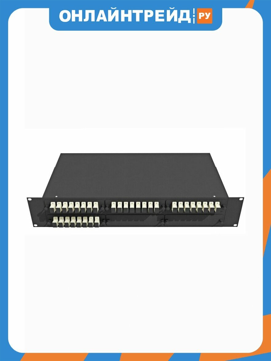 Кросс оптический Toplan , стоечный 19", 32 SC/UPC адаптеров, MM (50/125), 2U, черный, укомплектованный (КРС-Top-2U-32SC/U-OM2-BK)