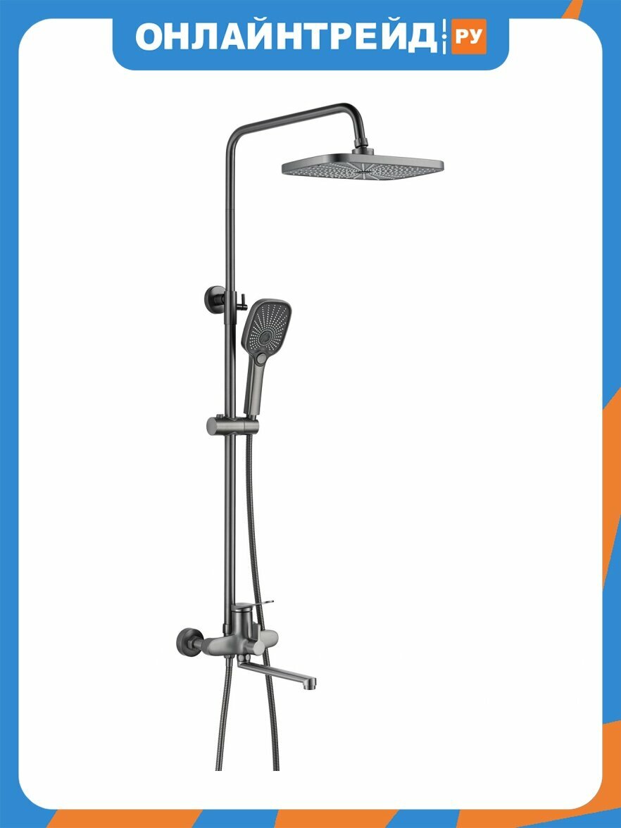 Душевая система Shevanik S6236T, оружейная сталь