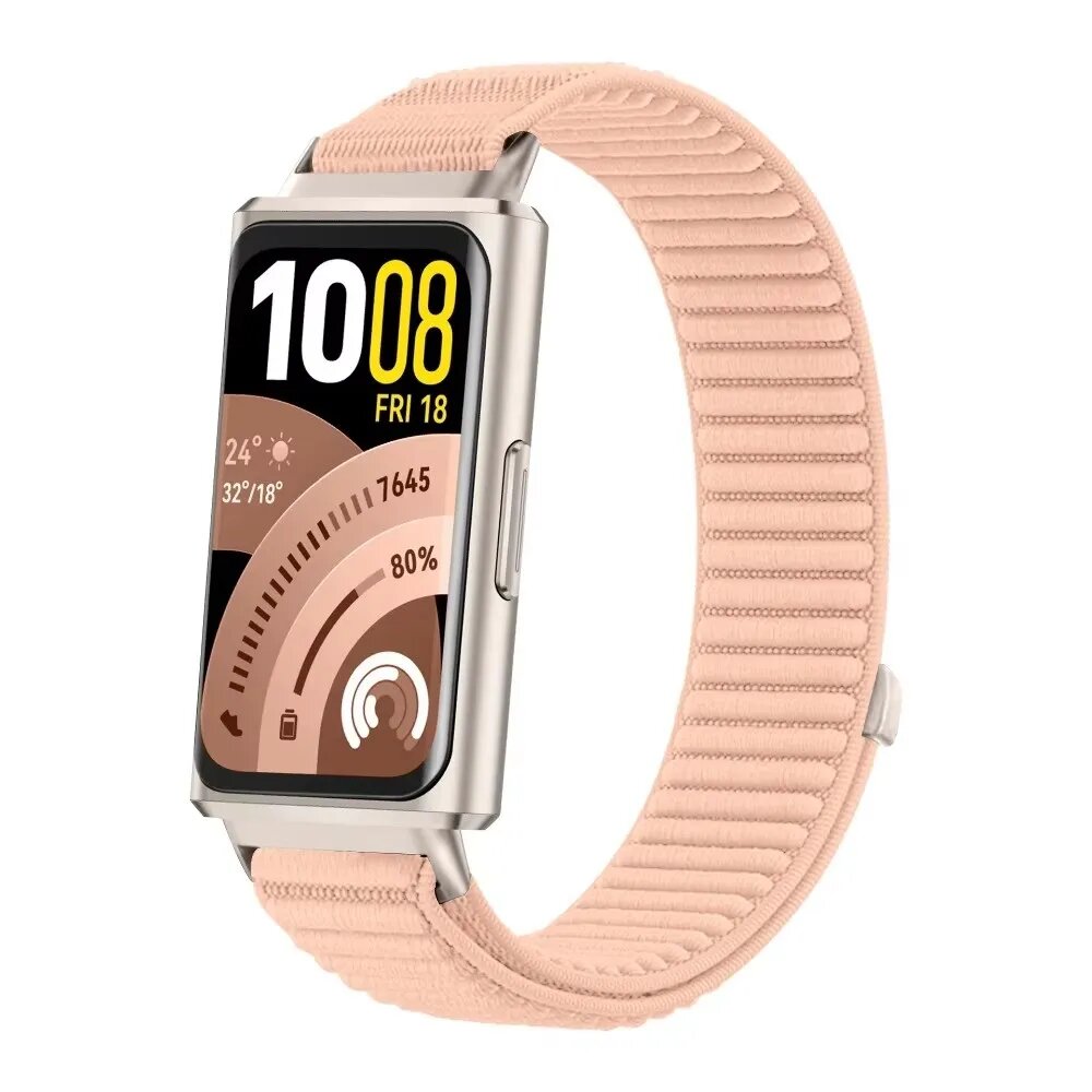 Спортивный нейлоновый ремешок для Huawei Band 11/11 Pro Бежевый, Huawei Band 11pro, Розовый, Pink