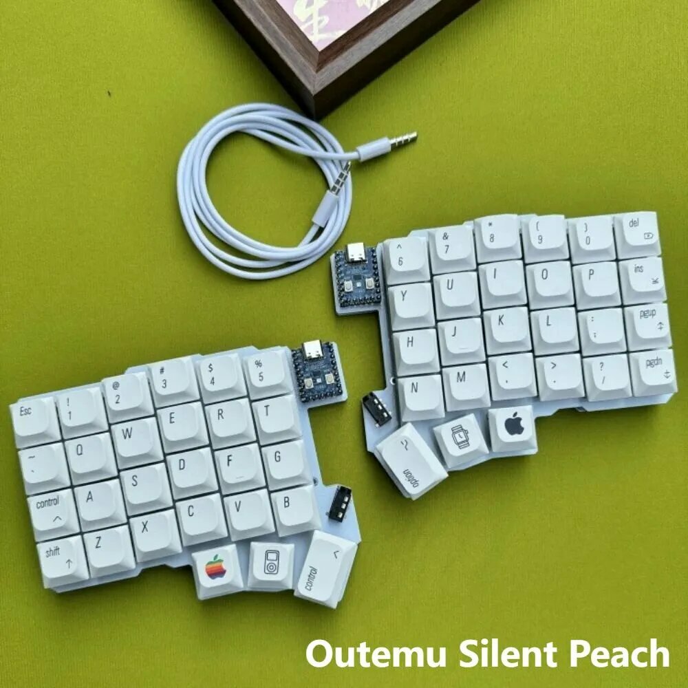Клавиатура проводная , (Outemu Silent Peach), Английская раскладка, белый